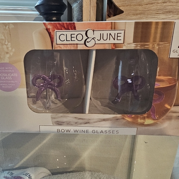 Cleo & June | Dining | Cleo June Bow Wine Glasses | Poshmark